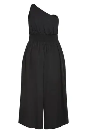 City Chic Rebecca One-shoulder Crop Jumpsuit