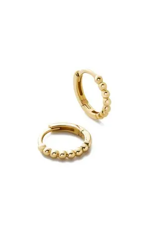 ANA LUISA Beaded Huggie Hoop Earrings - Gold
