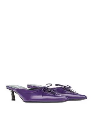 Versace Glossed-leather Mules - Purple
