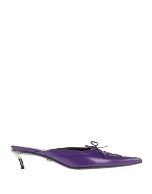 Versace Glossed-leather Mules - Purple