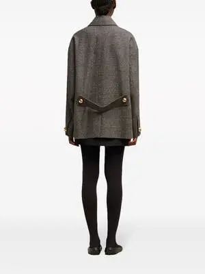 AMI Paris Belted Wool-cotton Blend Coat