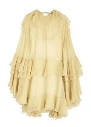 Chloé Ruffled Silk-georgette Mini Dress