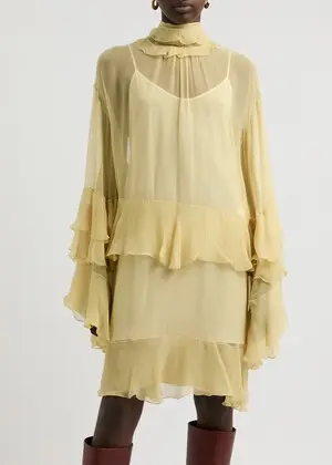 Chloé Ruffled Silk-georgette Mini Dress