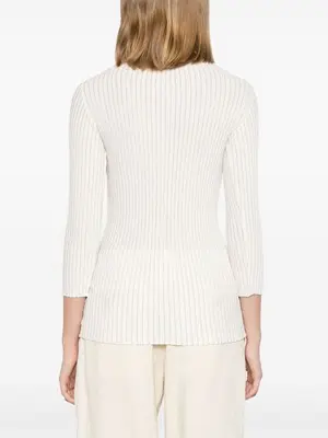 Elisabetta Franchi Ribbed Knit Jumper - White