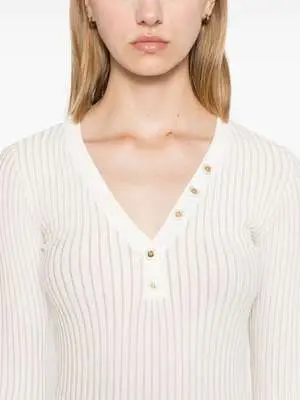 Elisabetta Franchi Ribbed Knit Jumper - White