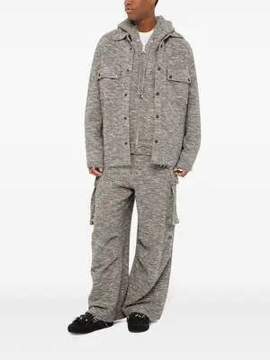 Alanui Raw-edge Mélange Cotton Overshirt