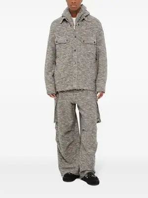 Alanui Raw-edge Mélange Cotton Overshirt