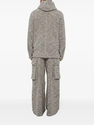 Alanui Raw-edge Mélange Cotton Overshirt