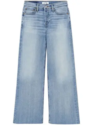 RE/DONE Mid-rise Wide Cropped Jeans - Blue
