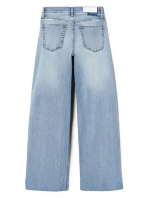RE/DONE Mid-rise Wide Cropped Jeans - Blue