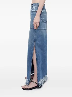 RE/DONE Split Mid-rise Denim Skirt