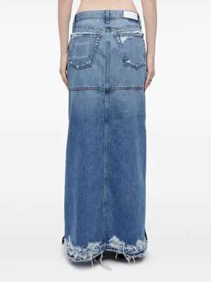 RE/DONE Split Mid-rise Denim Skirt