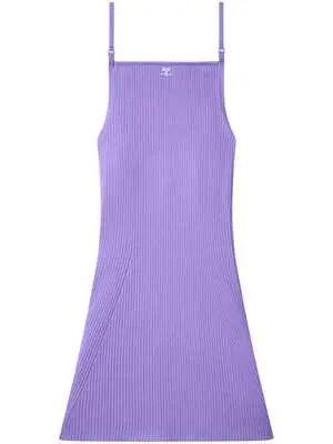 COURREGES Ribbed-knit Mini Dress - Purple