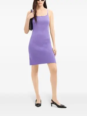 COURREGES Ribbed-knit Mini Dress - Purple