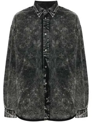 DIESEL® Acid-wash Logo-embroidered Shirt