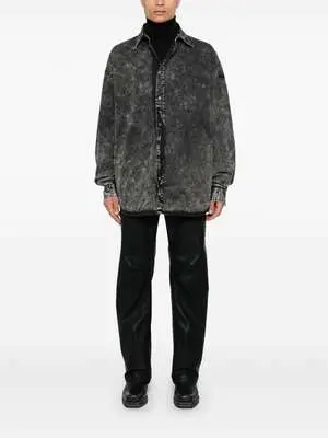 DIESEL® Acid-wash Logo-embroidered Shirt