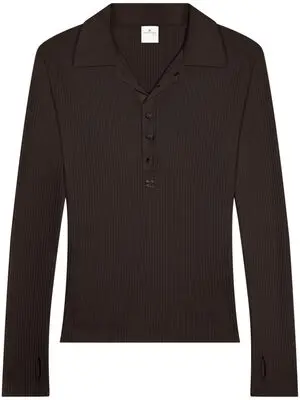 COURREGES Cootn-wool Blend Polo - Brown