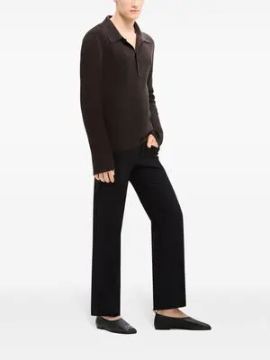 COURREGES Cootn-wool Blend Polo - Brown