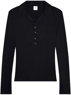 COURREGES Cotton-wool Blend Polo Shirt - Black