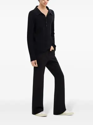 COURREGES Cotton-wool Blend Polo Shirt - Black