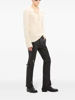 COURREGES Cotton-wool Blend Polo Shirt - Neutrals