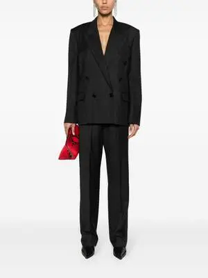 Isabel Marant Étoile Liska Plaid Wool Trousers - Grey