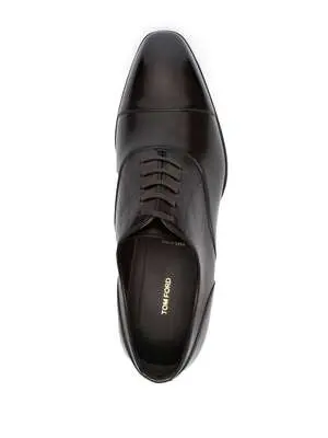 TOM FORD Elkan Lace-up Leather Oxford Shoes - Brown