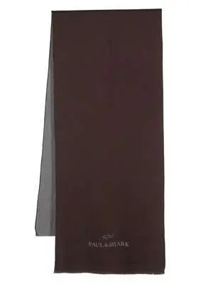 Paul & Shark Logo-jacquard Scarf - Brown