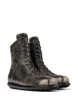 Camper Ariel Leather Lace-up Boots - Brown