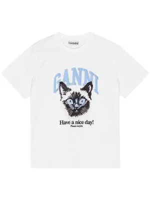 GANNI Graphic-print T-shirt - White