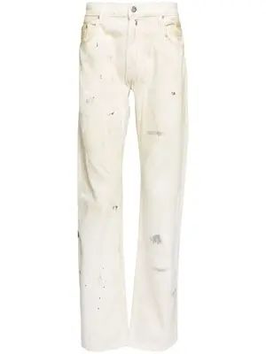 Helmut Lang Painted Low-rise Jeans - Neutrals