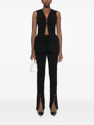 MUGLER Corseted Pierced Vest - Black