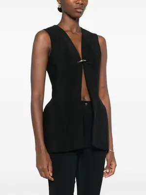 MUGLER Corseted Pierced Vest - Black