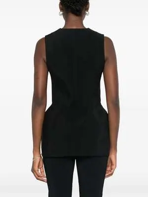 MUGLER Corseted Pierced Vest - Black