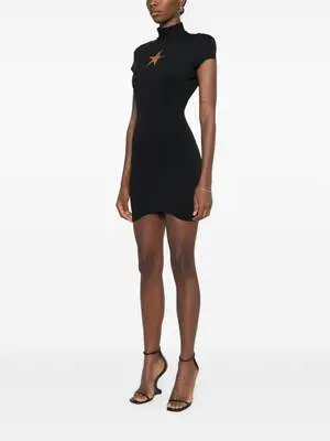 MUGLER Star Mini Dress - Black