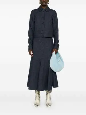 Gabriela Hearst Amy Fluted Skirt - Blue