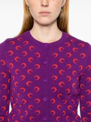 MARINE SERRE Crescent Moon Jacquard Cardigan