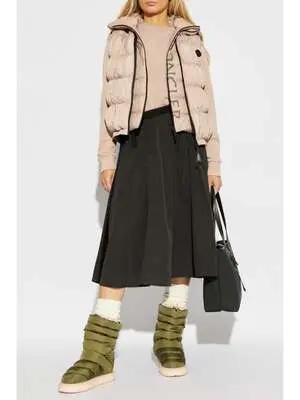 Moncler Belted A-line Skirt - Black