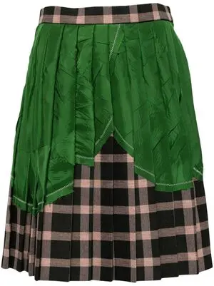 Kolor Patchwork Pleated Mini Skirt