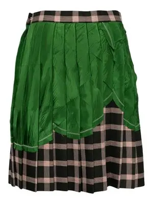 Kolor Patchwork Pleated Mini Skirt