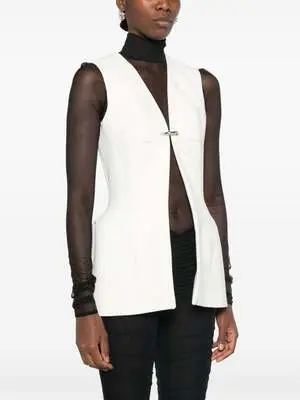 MUGLER Corseted Pierced Vest - White