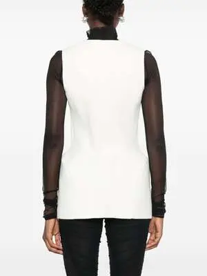 MUGLER Corseted Pierced Vest - White