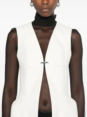MUGLER Corseted Pierced Vest - White