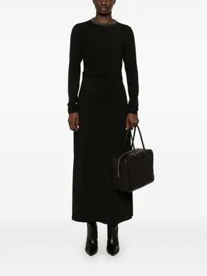 Brunello Cucinelli Draped Jersey Maxi Dress
