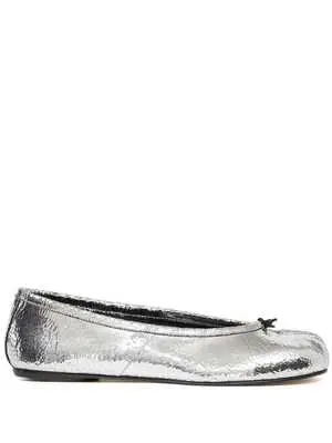 MAISON MARGIELA Tone Calf Leather Tabi Ballet Flats - Silver