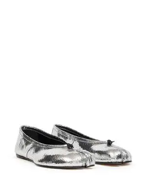 MAISON MARGIELA Tone Calf Leather Tabi Ballet Flats - Silver