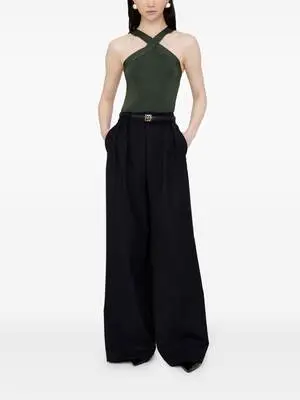 ANINE BING Brea Knitted Halter Top - Green