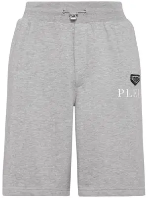Philipp Plein Logo-plaque Cotton-blend Shorts - Grey