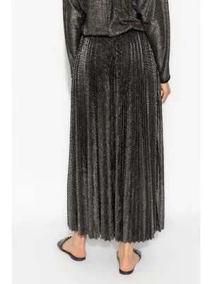 FORTE_FORTE Pleated Houndstooth-print Midi Skirt