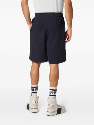 Philipp Plein Logo-plaque Cotton-blend Shorts - Blue
